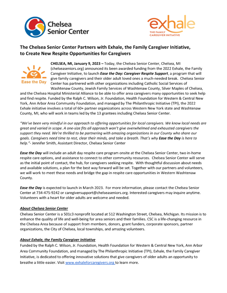 Chelsea Senior Center - Where you don't have to act your age ... but ...