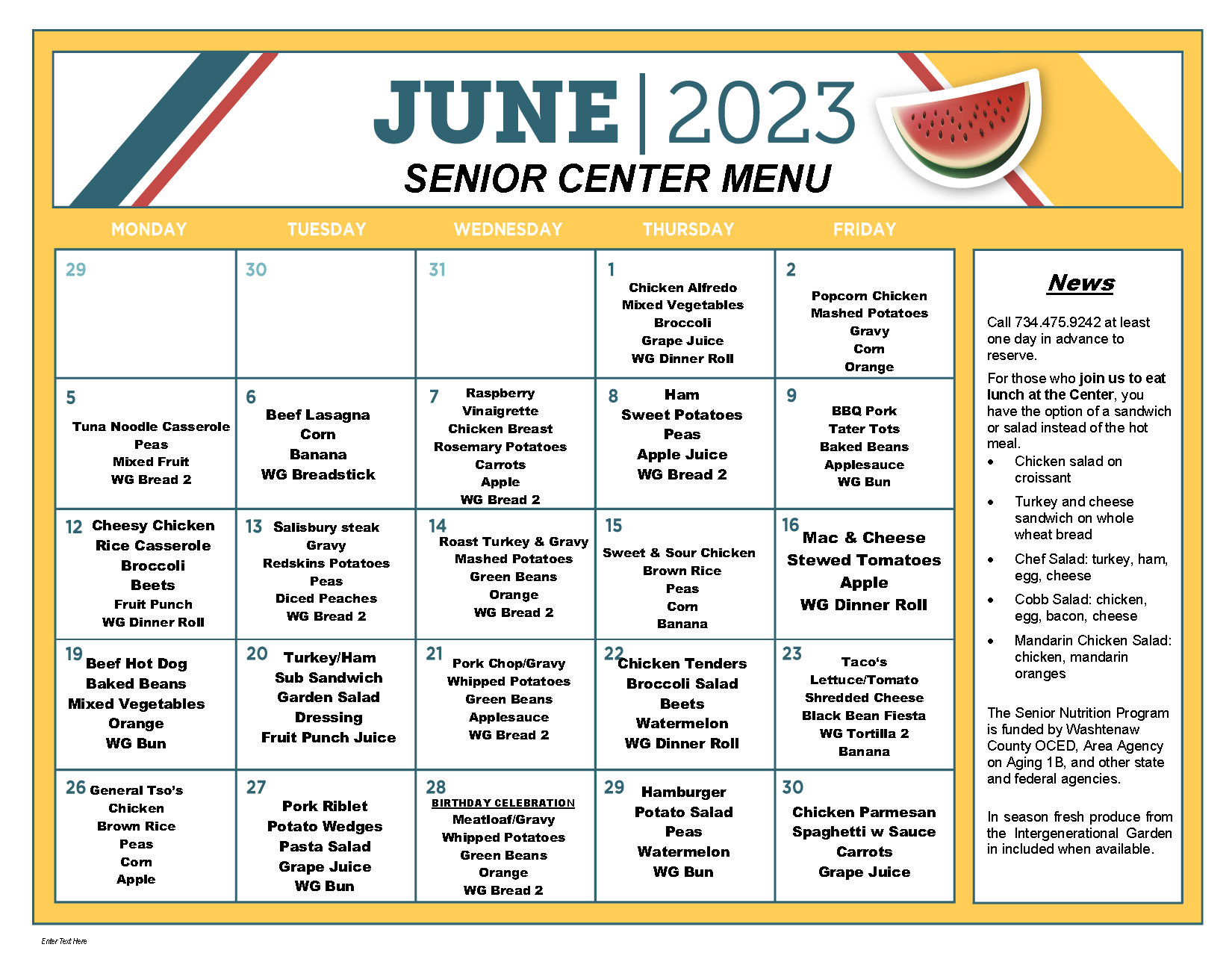 Senior Nutrition Program - Chelsea Senior Center